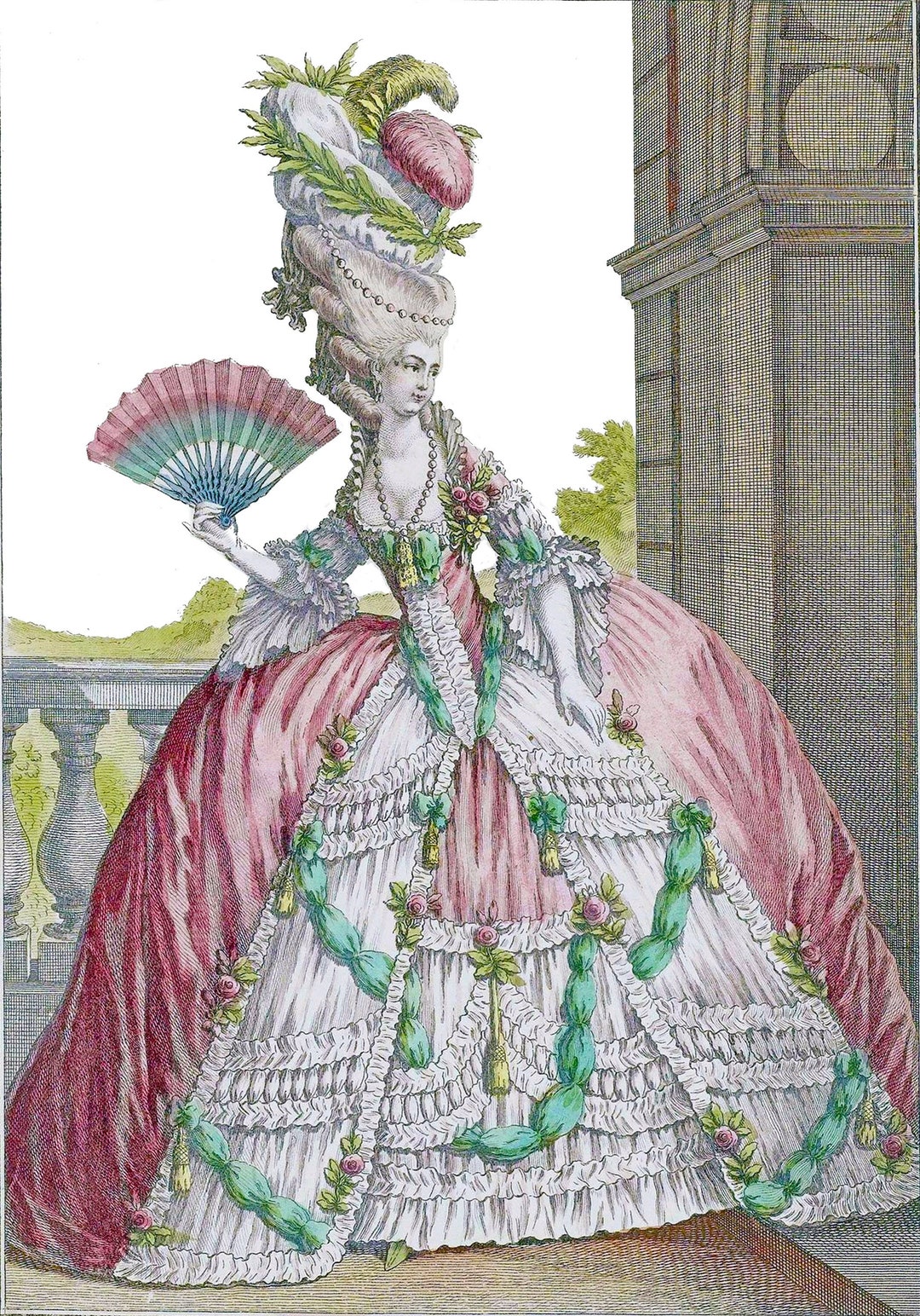 Fabric Panel Portrait French Marie Antoinette Gainsborough Blocks 100% ...