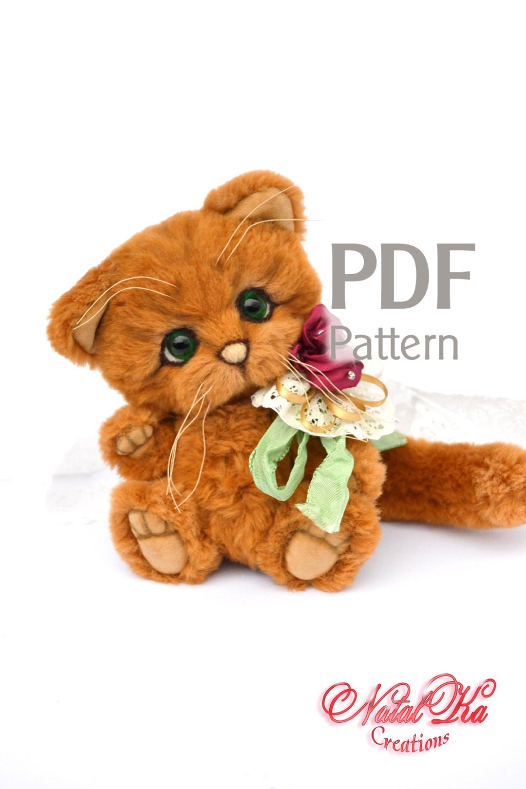 PDF Pattern Artist Teddy Cat Marko 5.7, Epattern, Instant Download ...