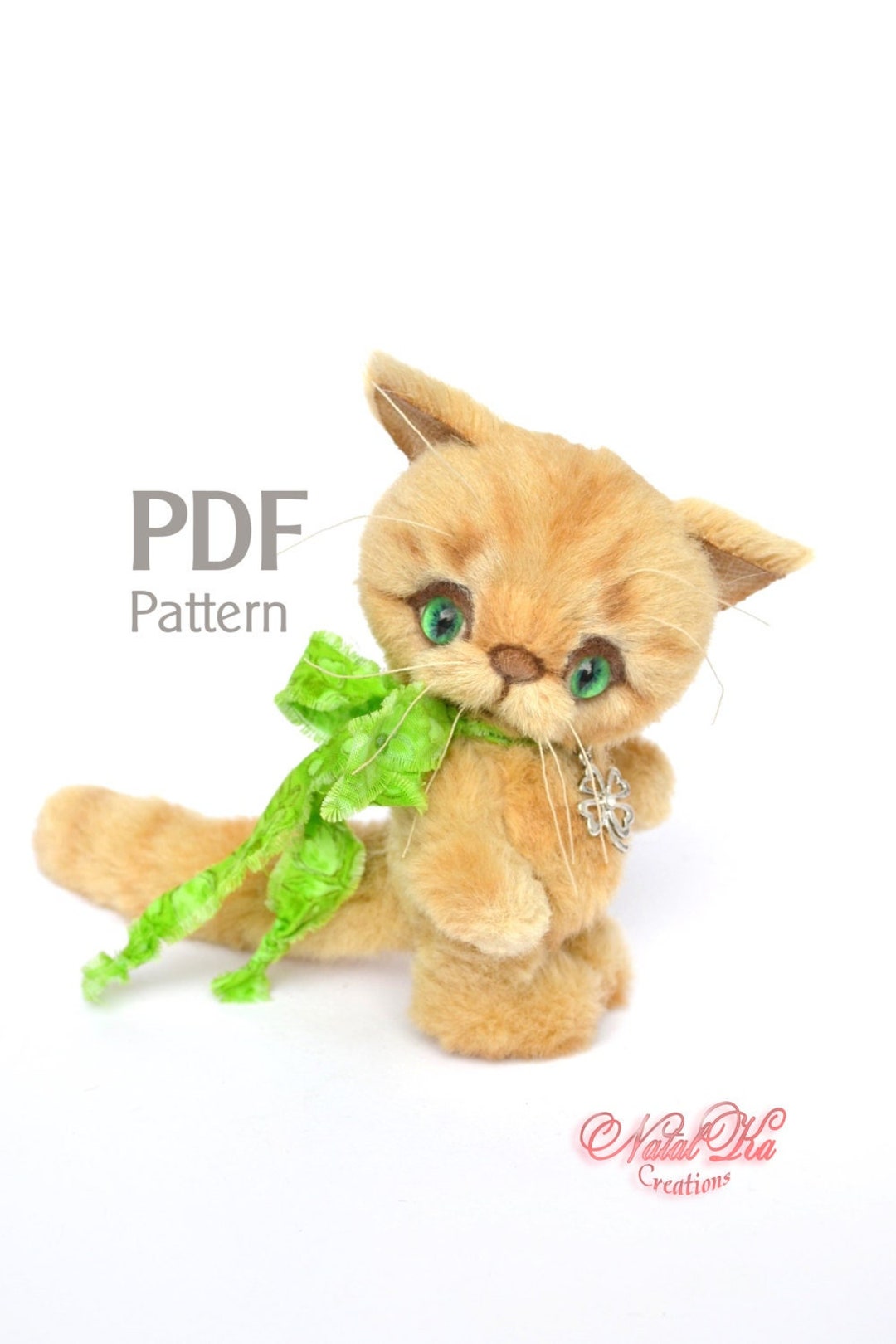 PDF Pattern Artist Teddy Cat Fynn 4.8 In, Make Stuffed Toy, Sewing ...