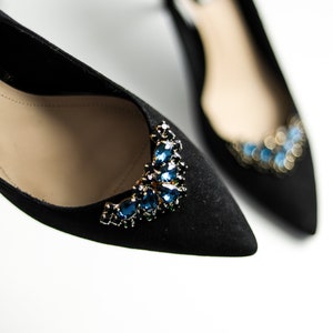 Royal Blue Crystal Wedding Shoes Clips Blue Bridal Shoes | Etsy