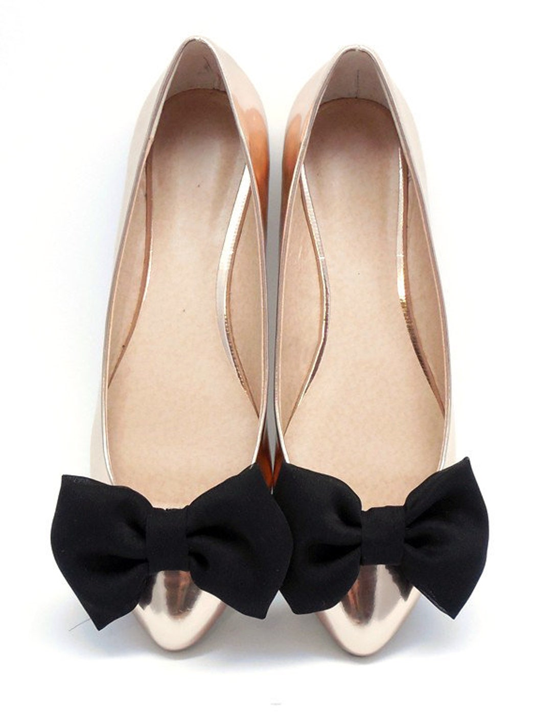 Chiffon Fabric Black Bow Shoe Clips for Women, Chiffon Bow Shoe Clips ...
