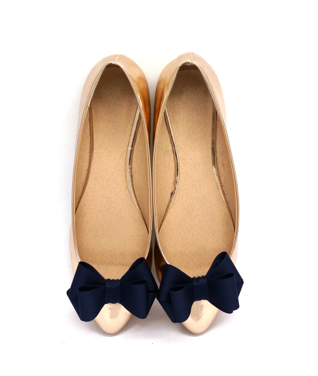Dark Navy Satin Shoe Bows, Handmade Shoe Clips for Women by Coquet ...