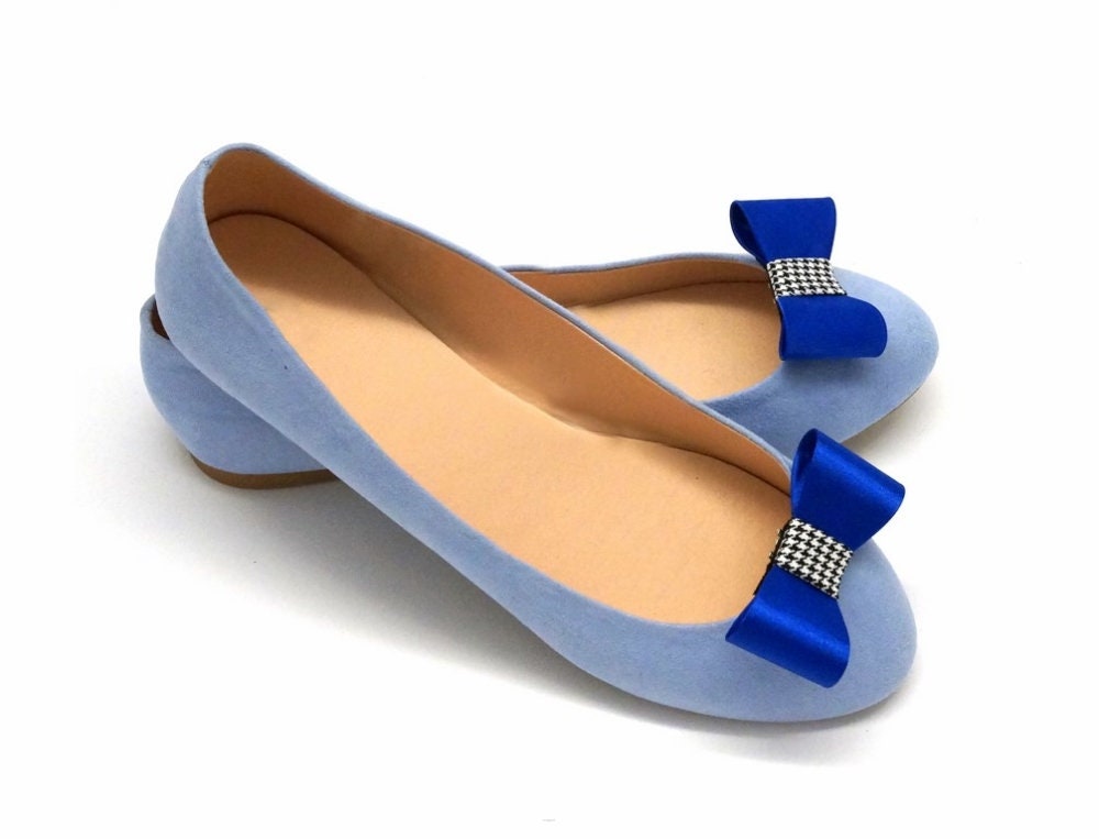 Satin Fabric Blue Shoe Clips for Women Cobalt Blue Fabric Bow | Etsy