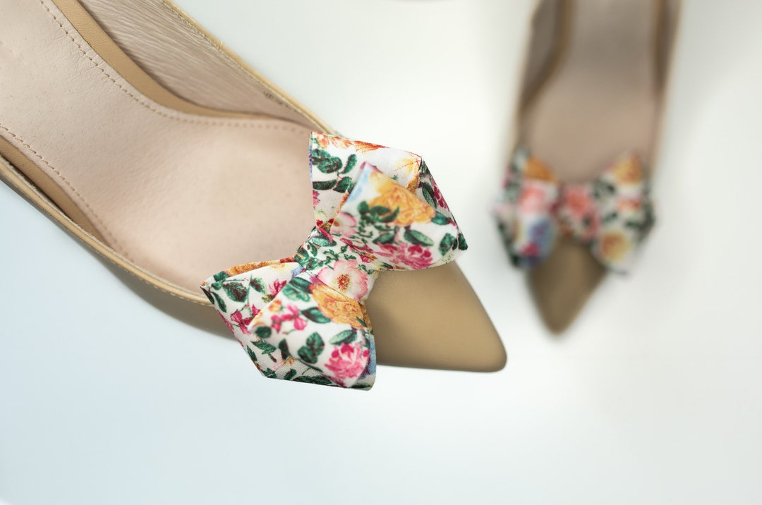 Floral Fabric Shoe Clips, Flower Bow Shoe Clips for Women, Nature ...