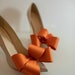 Big Orange Bow Shoe Clips for Heels ,orange Bow Shoe Clips for Bridal ...