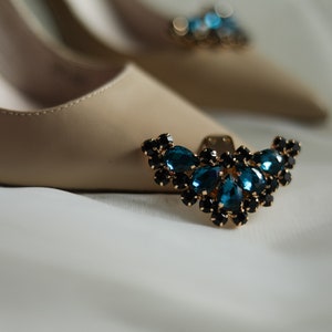 Royal Blue Crystal Wedding Shoes Clips Blue Bridal Shoes | Etsy