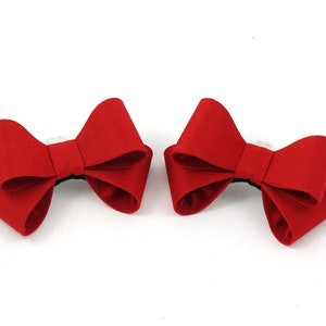 Satin Fabric Red Shoe Clips for Women, Red High Heels Bow Shoe Clips ...
