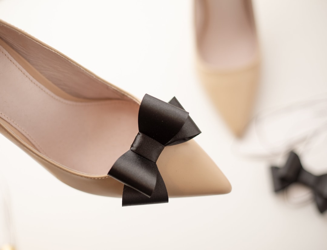 Black Satin Fabric Shoe Clips for Women, Black Fabric Bow Shoe Clips ...