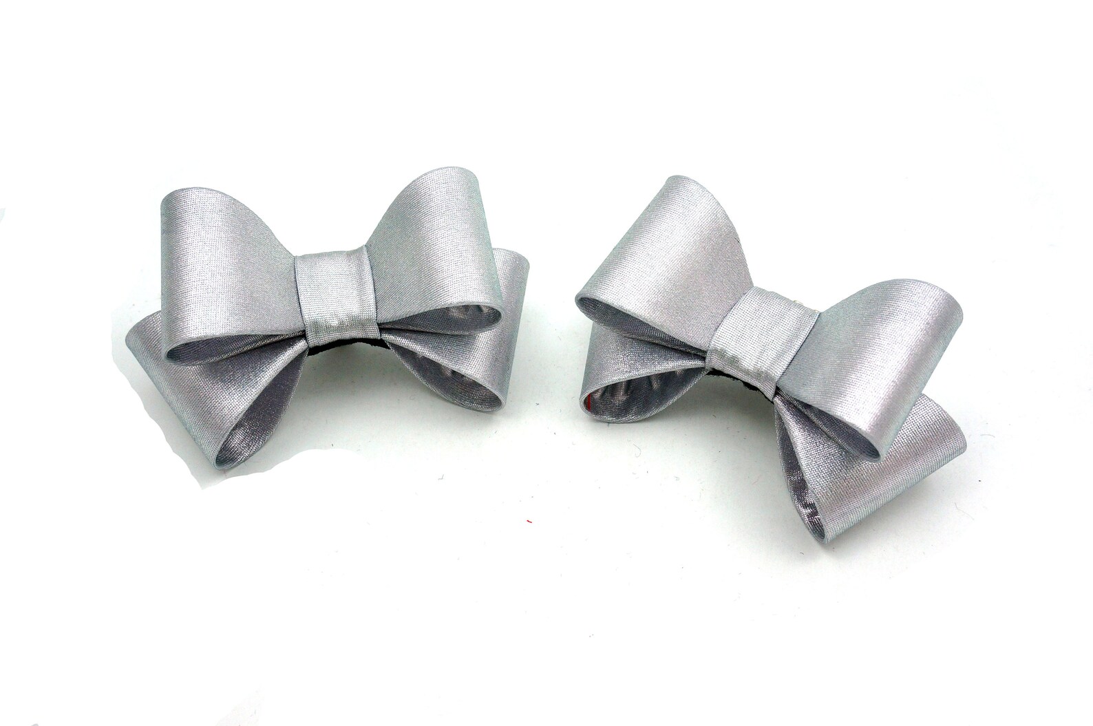 Metallic Fabric Silver Shoe Bows for Bridal Sandals Silver - Etsy