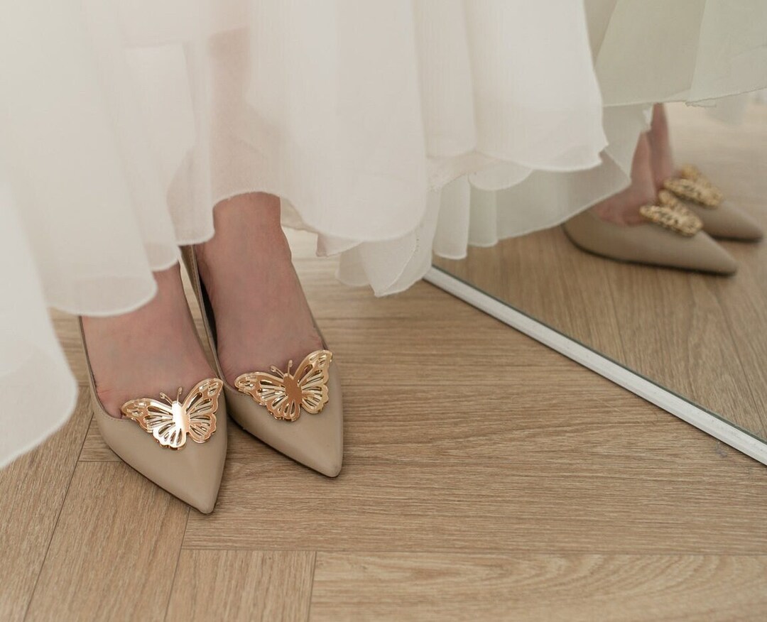 Beautiful Mirror Butterfly Shoe Clips, Butterfly Theme Shoe Clips for ...