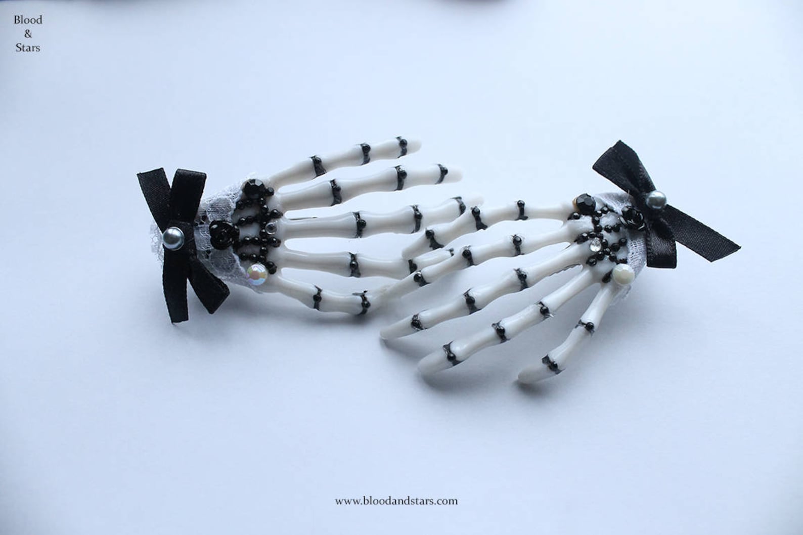 Gothic Skeleton Bone Hand Hair Clip Accessory - Etsy