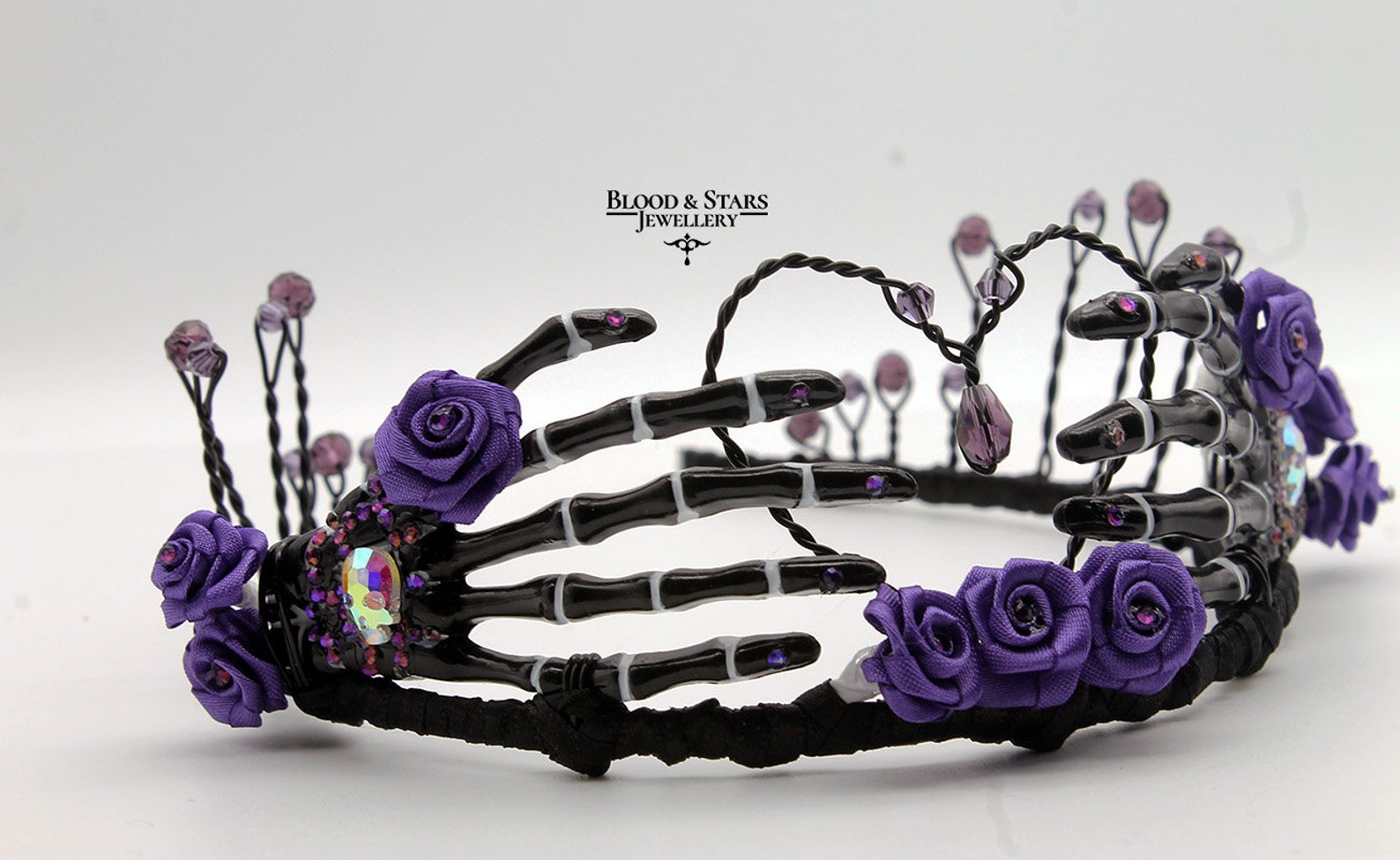Gothic Rose Skeleton Bone Hand Tiara | Etsy
