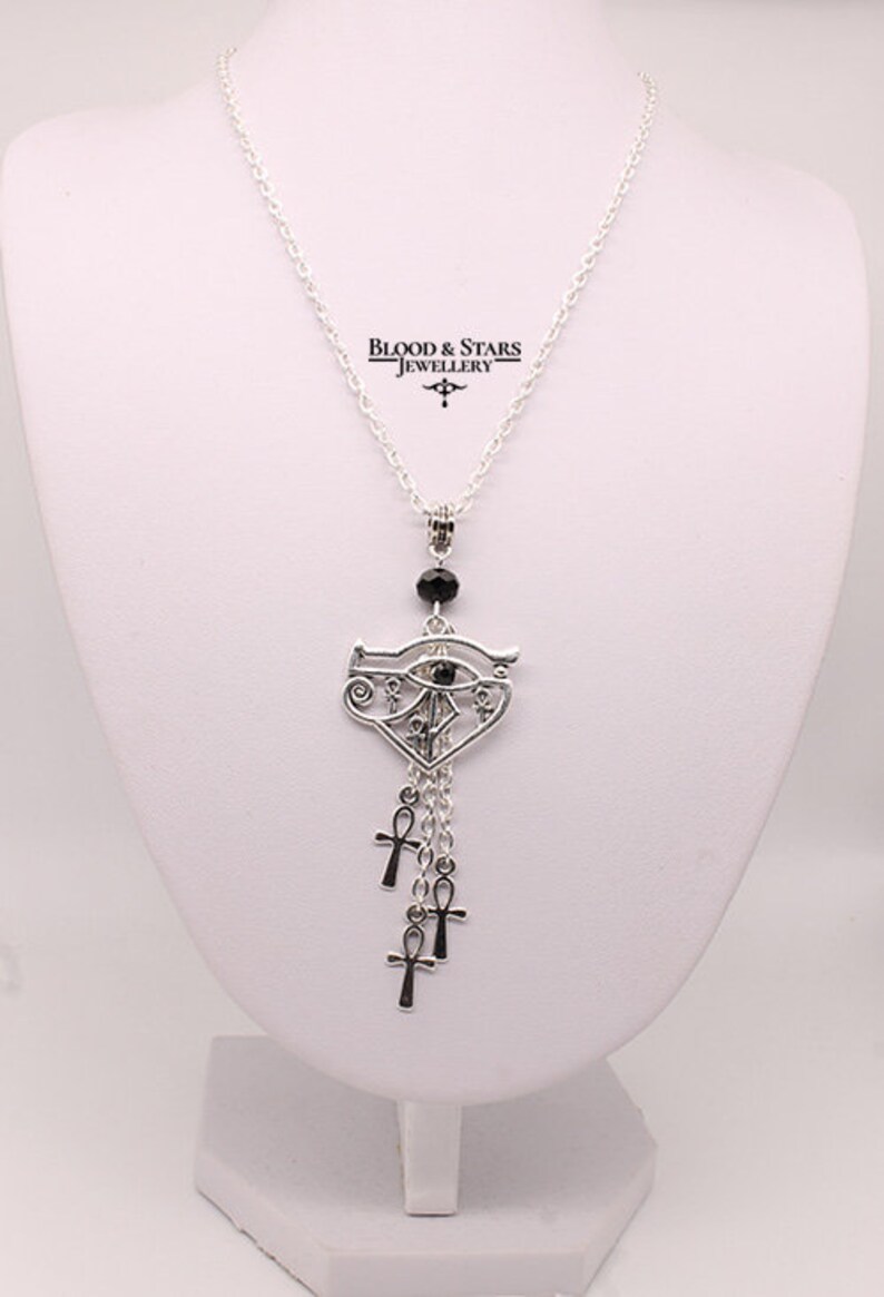 Gothic Eye of Horus Ankh Pendant Necklace Red Black Purple - Etsy