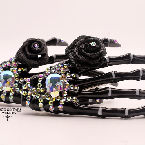 Gothic Skeleton Bone Hand Hair Clip Accessory - Etsy