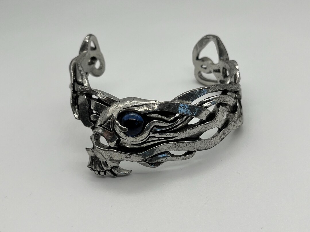 Alchemy Gothic Blue Wraith Bracelet A8 Pewter Goth Skull Biker Rare 80s ...