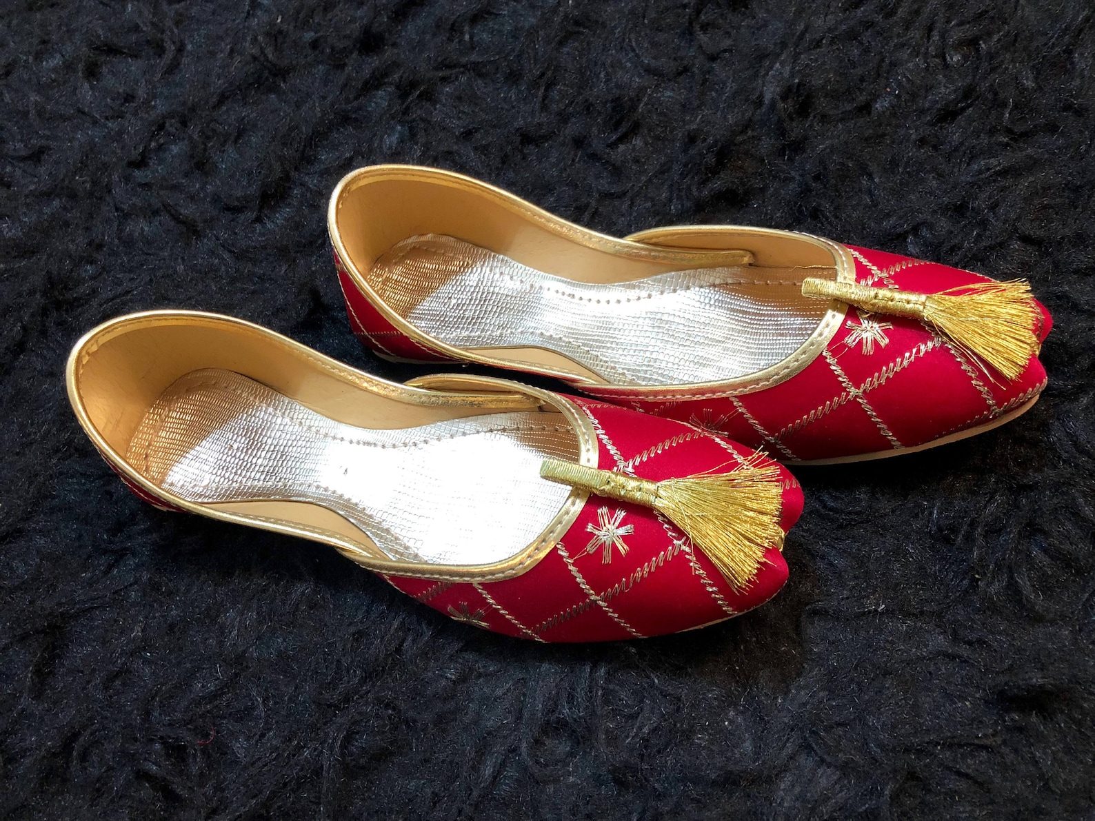 Red Flat Shoes, Red Shoes, Gift for Her, Party Shoes, Women Party Shoes ...