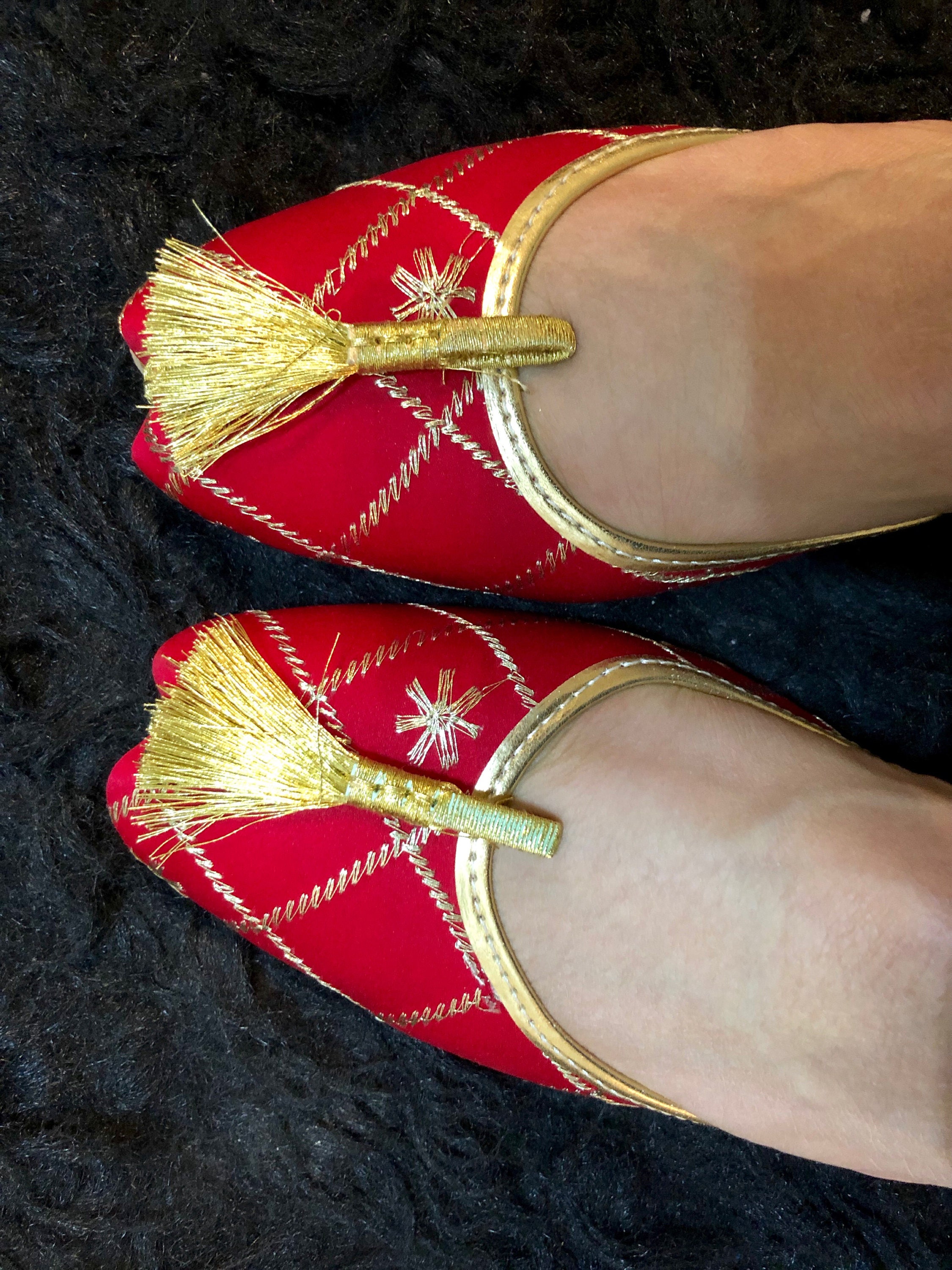 Red Flat Shoes, Red Shoes, Gift for Her, Party Shoes, Women Party Shoes ...