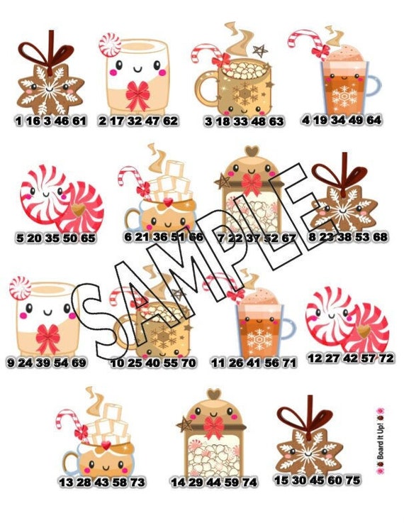 Toys & Games Board Games straight and mixed Xmas Hot Chocolate Bingo ...