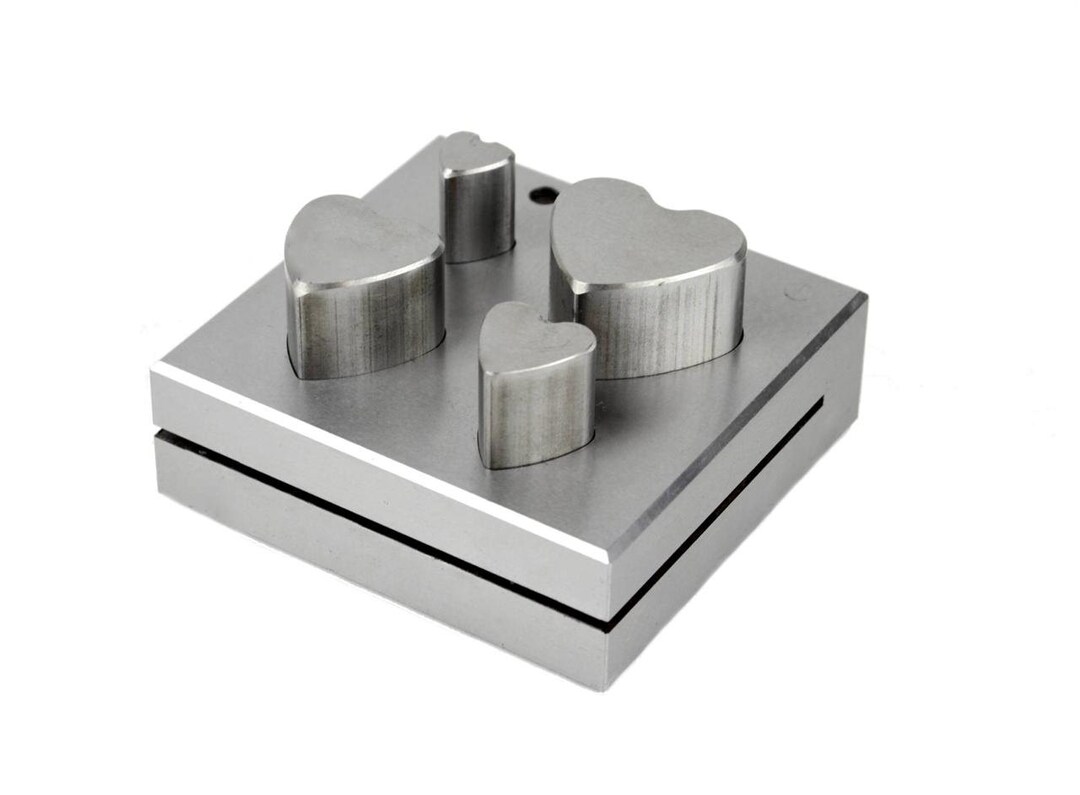 4-piece Heart-shaped Shaped Disc Cutter Punch Tool Gold Silver Metal ...