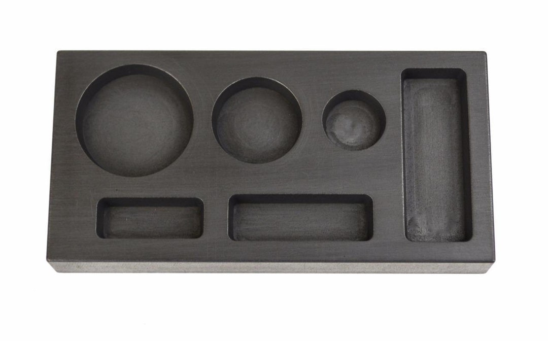 Gold Graphite Ingot Mold 6 in One 1/4 1/2 1 Troy Oz Multi-cavity Combo ...