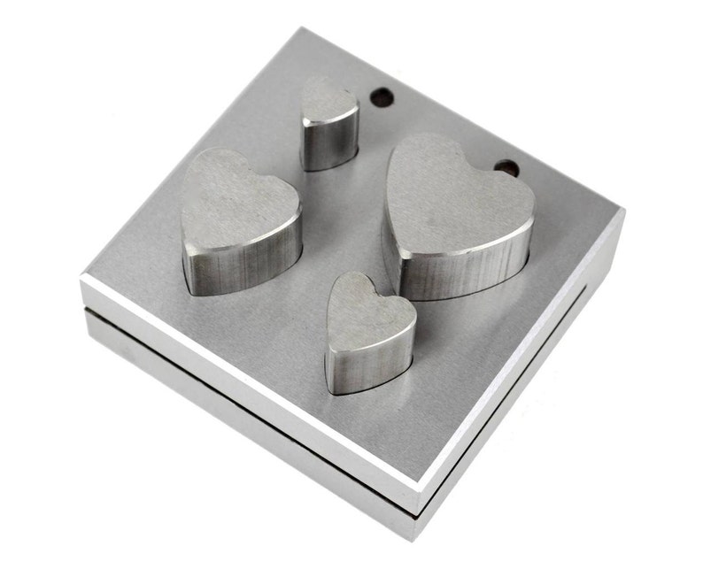 4-piece Heart-shaped Shaped Disc Cutter Punch Tool Gold Silver Metal ...