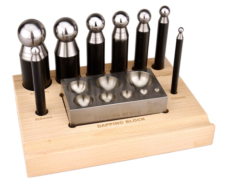 10 Piece Dapping Doming Punch Block Pro Jeweler Forming Tool Set 5mm ...