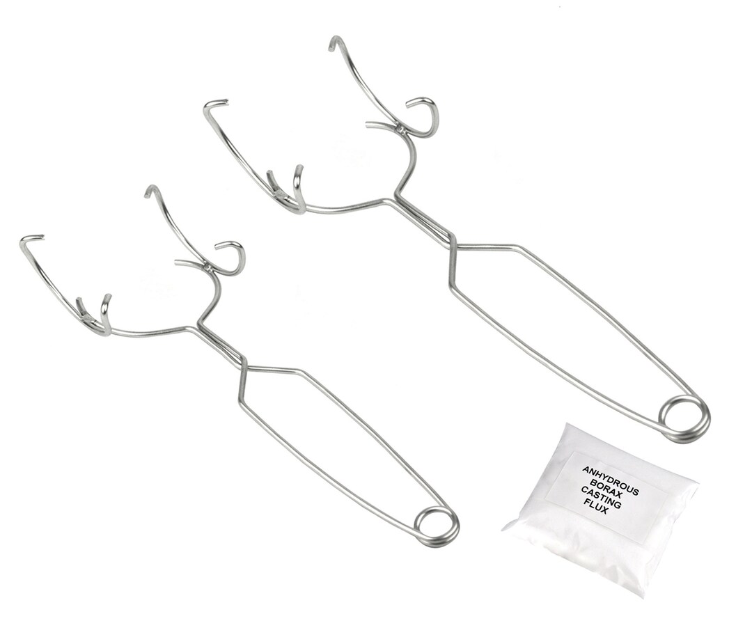 Crucible Handle Whip Tong Set Kit Large Small Melting Crucible Holder ...