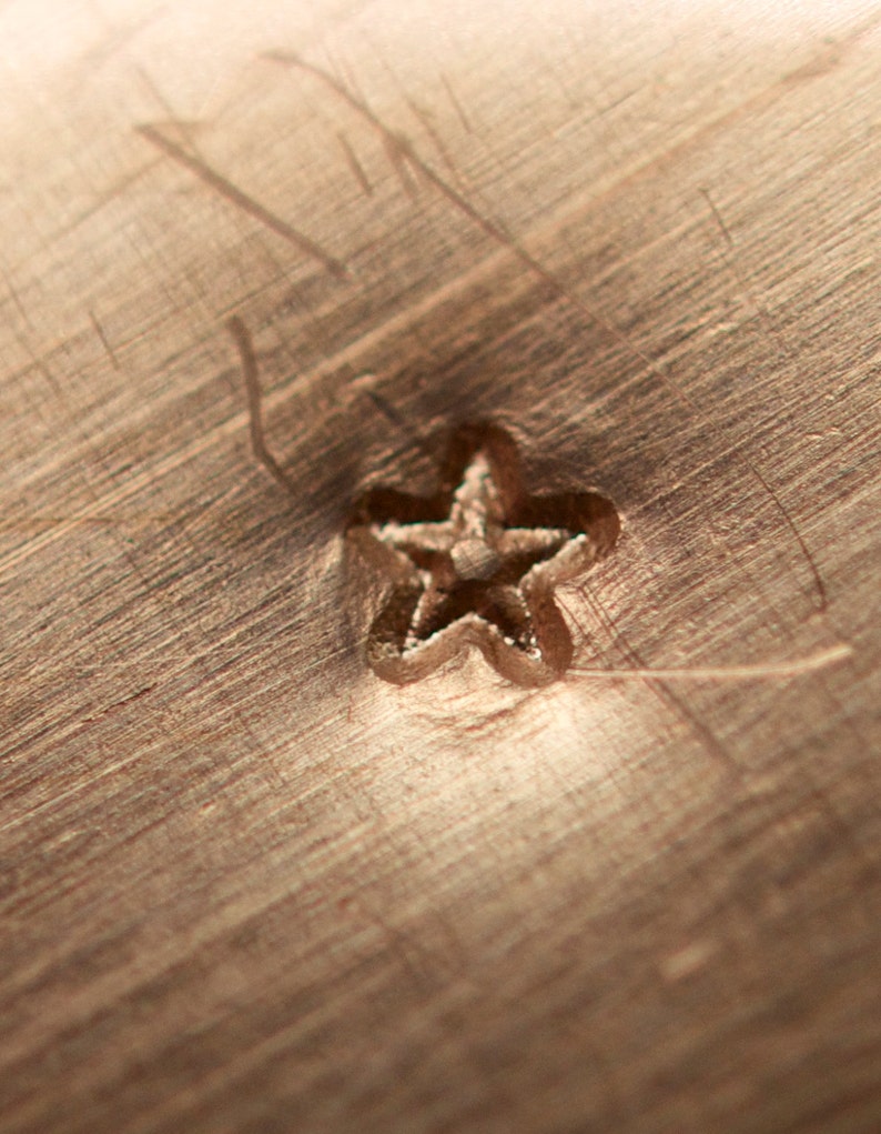 5 Point STAR Steel Punch Hand Stamp 1/16" - 1.5mm Metal Marking Gold ...