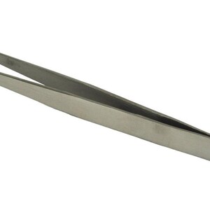 7" Long Medium Tip Straight Utility Tweezers Stainless Electronics ...
