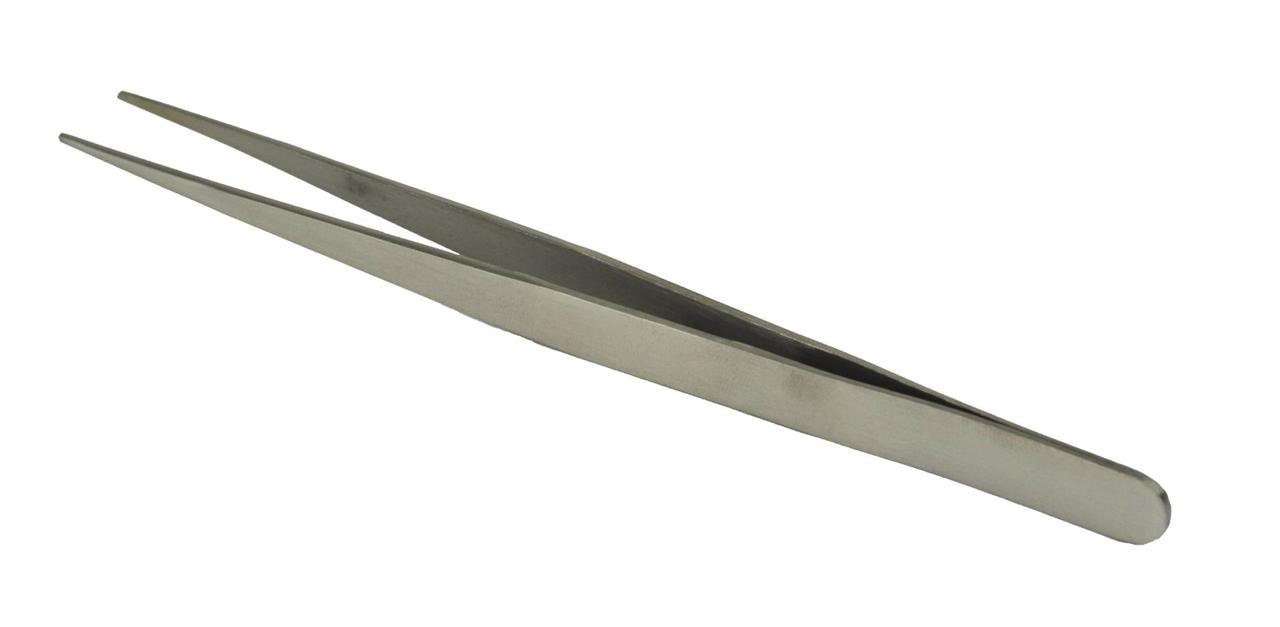 7" Long Medium Tip Straight Utility Tweezers Stainless Electronics ...