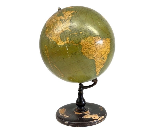 Vintage Terrestrial 12 Inch World Globe by George F Cram, Office Decor ...