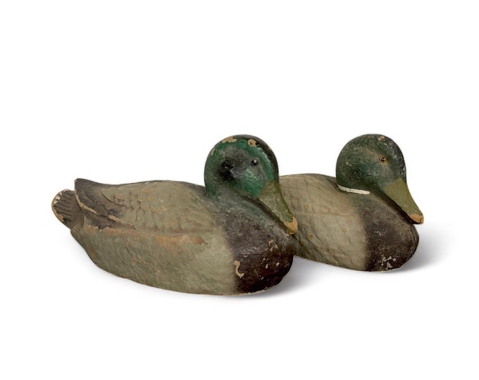 Vintage Mallard Duck Decoy Pair - Carry Lite Dura Beak Decoys, Vintage ...