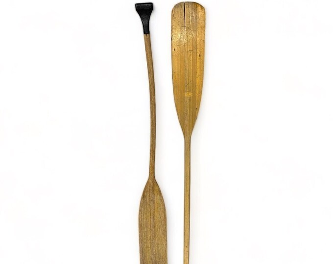 Vintage Wooden Weathered Oars Pair, Rustic Wood Paddles for Beach House ...