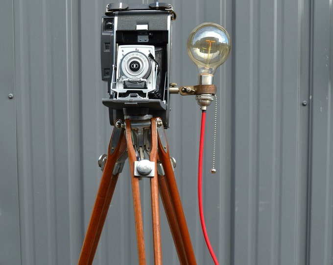 Vintage Camera, Craig Wooden Tripod, Polaroid 110A Camera, Camera Lamp ...
