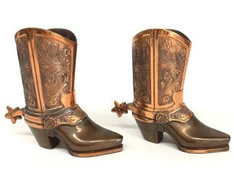 Copper Cowboy Boots - Etsy