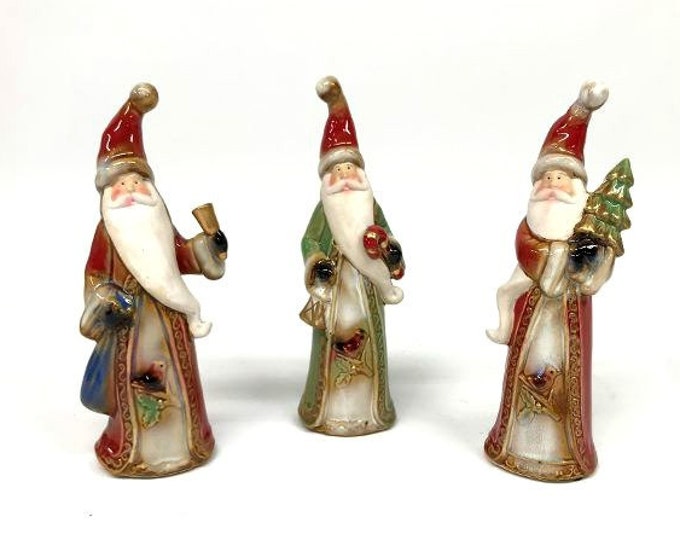 Vintage Ceramic Santas Set Vintage Christmas Decor Mantel - Etsy