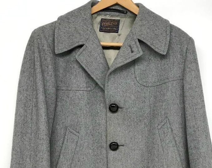 Vintage Pendleton Coat, Wool Jacket, Pendleton Grey Wool Jacket, Size L ...