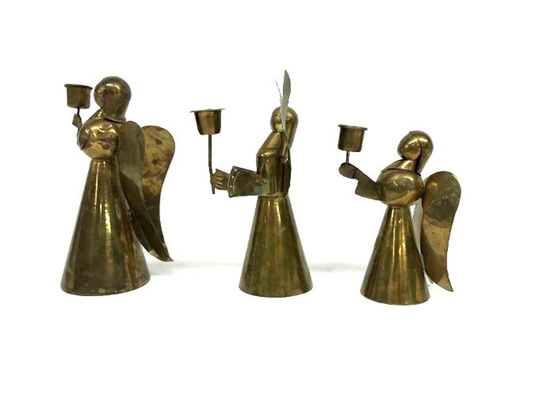 Vintage Brass Angels Set Vintage Christmas Decor Christmas - Etsy