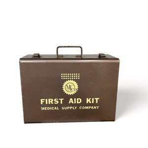 Vintage Industrial Metal First Aid Kit, 1st Aid Kit, Msco Medical ...