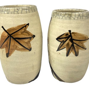 Vintage Face Vase Pair - Hand Painted Ceramic Man Woman Vases, Unique ...