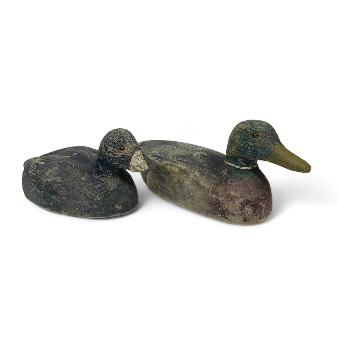 Vintage Balsa Wood Duck & Goose Decoys - Rustic Cabin Decor (set of 2 ...
