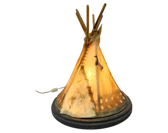 Vintage Teepee Lamp, Rawhide Teepee Lamp, Southwestern Nursery Decor ...