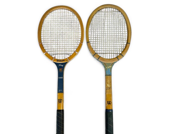Pair Vintage Tennis Rackets - Wilson Stylist Maureen Connolly, Billie ...