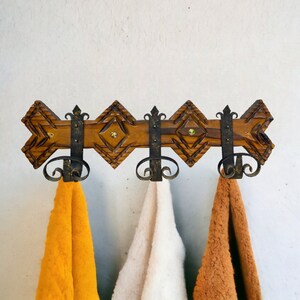 Vintage Wall Mount Coat or Towel Rack, Spanish Revival Wall Decor ...