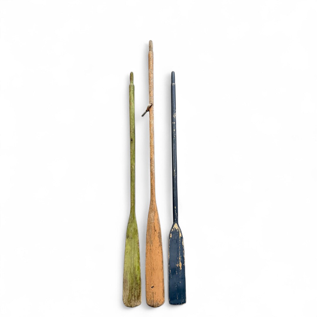 Set of 3 Vintage Wooden Boat Oars - Coastal Nautical Decor for Lake ...