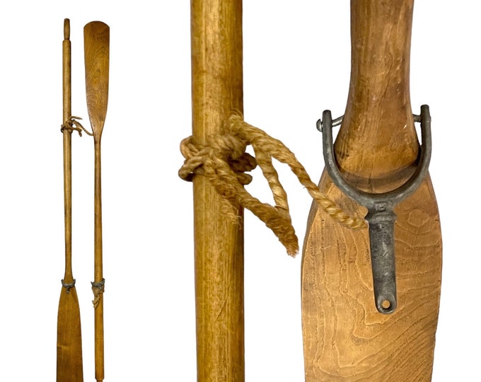 Pair Vintage Oars, Pelican Boat Oars, Rustic Oars, Wooden Oars, Beach ...