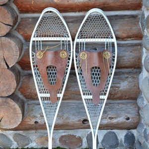 Vintage US Military Snowshoes - White Metal Industrial Snowshoes ...