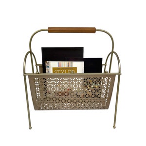 Vintage Mid Century Magazine Rack, Metal Magazine Rack, Mid Century ...