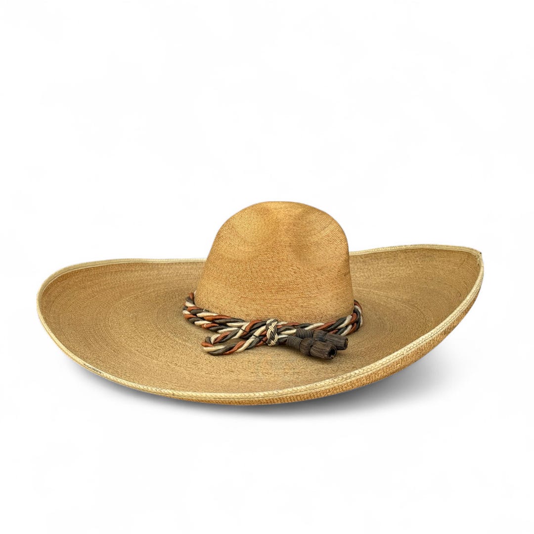 Vintage Charro Sombrero - High Crown Western Hat, Collectible Mexican ...