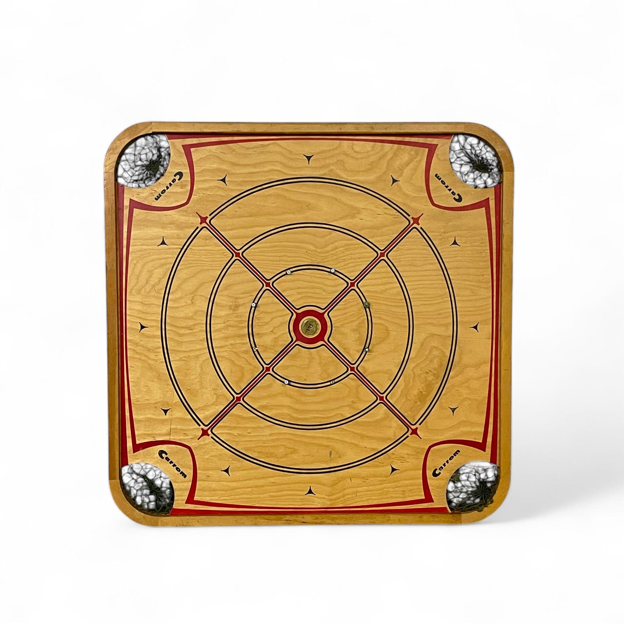 Vintage Wooden Carrom Game Board Style 106 - Double Sided Square Game ...